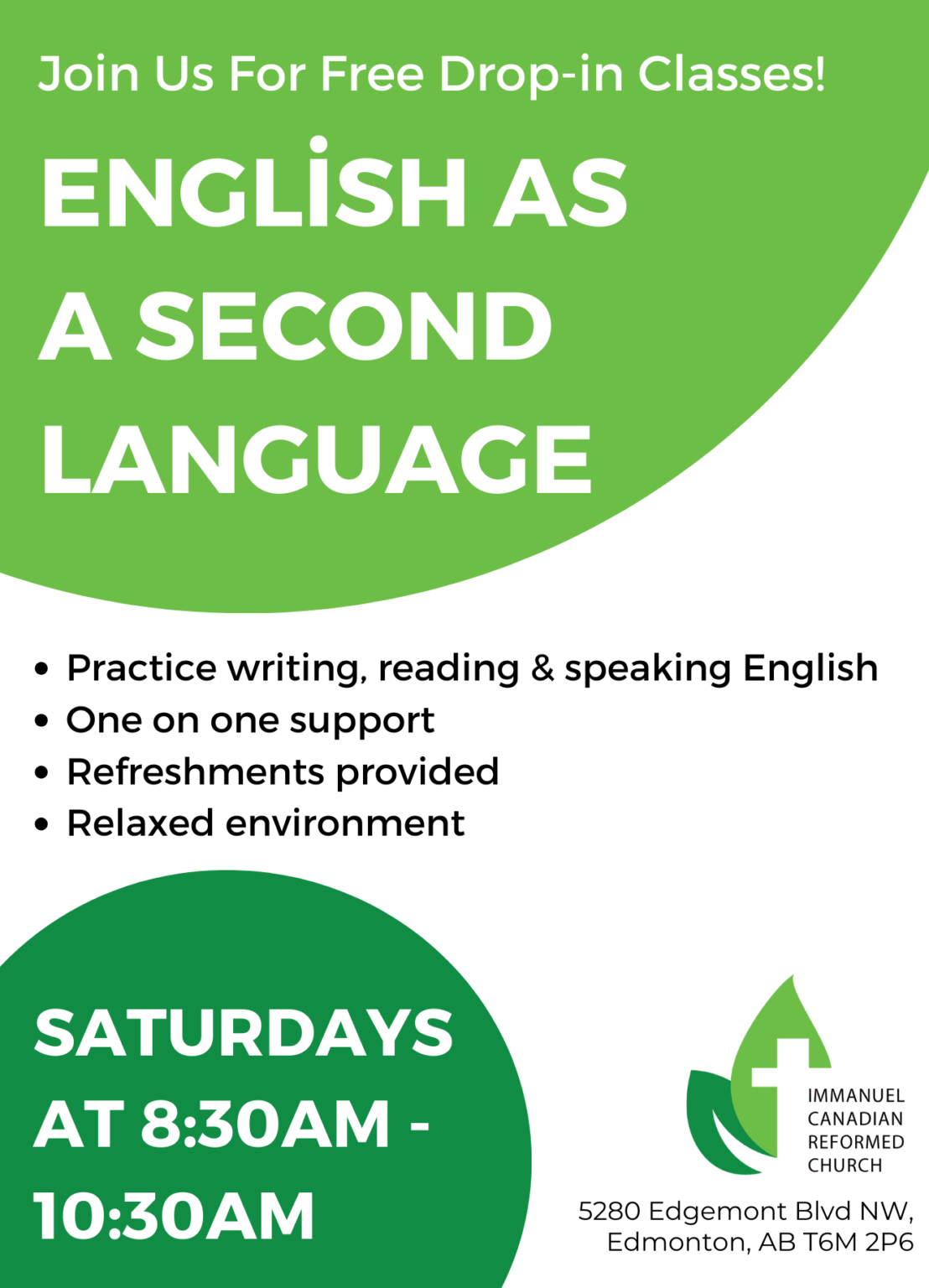 English As A Second Language – Edmonton Immanuel Canadian Reformed Church